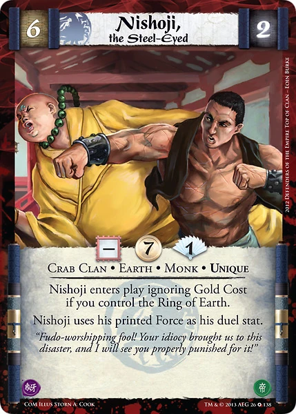 Nishoji, the Steel-Eyed/card | L5r: Legend of the Five Rings Wiki | Fandom