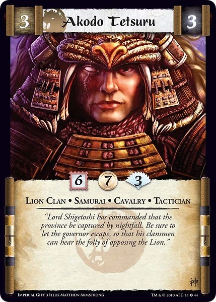 Akodo Tetsuru/card | L5r: Legend of the Five Rings Wiki | Fandom