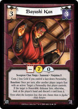Bayushi Kan/card | L5r: Legend of the Five Rings Wiki | Fandom