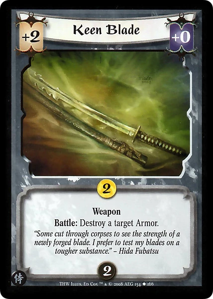 Keen Blade/card | L5r: Legend of the Five Rings Wiki | Fandom