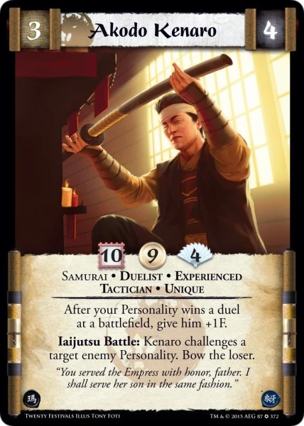 Akodo Kenaro Exp/card | L5r: Legend of the Five Rings Wiki | Fandom