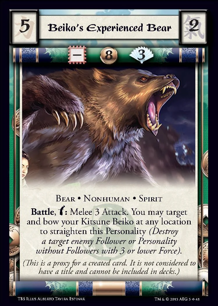 Beiko's Experienced Bear/card | L5r: Legend of the Five Rings Wiki | Fandom