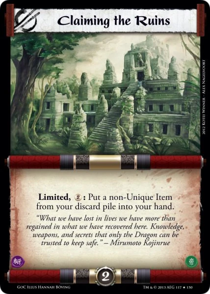 Claiming the Ruins/card | L5r: Legend of the Five Rings Wiki | Fandom