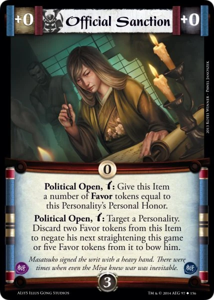 Official Sanction/card | L5r: Legend of the Five Rings Wiki | Fandom