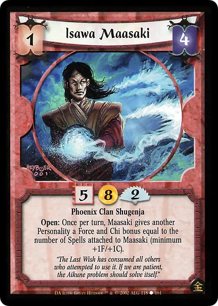 Isawa Maasaki/card | L5r: Legend of the Five Rings Wiki | Fandom