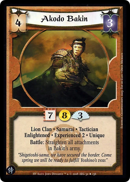 Akodo Bakin Exp2/card | L5r: Legend of the Five Rings Wiki | Fandom
