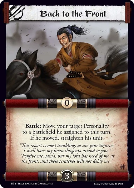 Back to the Front/card | L5r: Legend of the Five Rings Wiki | Fandom