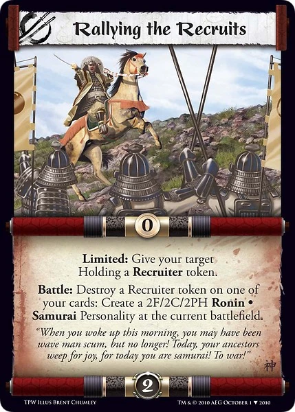 Rallying the Recruits/card | L5r: Legend of the Five Rings Wiki | Fandom