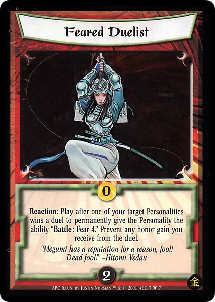 Feared Duelist/card | L5r: Legend of the Five Rings Wiki | Fandom