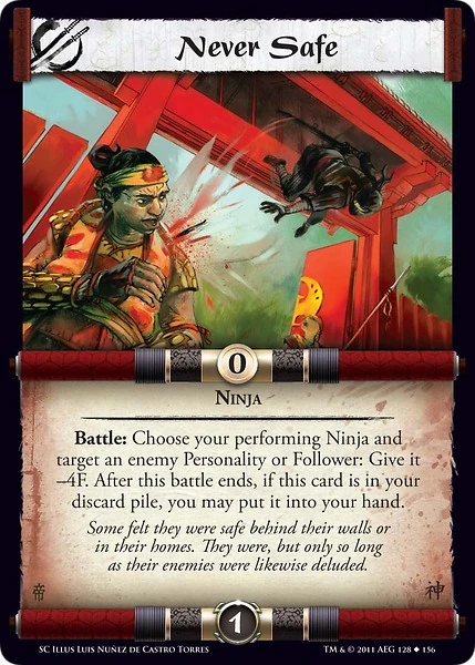 Never Safe/card | L5r: Legend of the Five Rings Wiki | Fandom