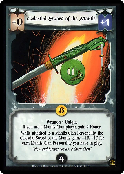 Celestial Sword of the Mantis/card | L5r: Legend of the Five Rings Wiki ...