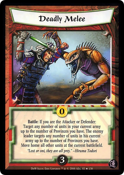 Deadly Melee/card | L5r: Legend of the Five Rings Wiki | Fandom