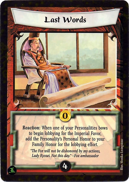 Last Words/card | L5r: Legend of the Five Rings Wiki | Fandom