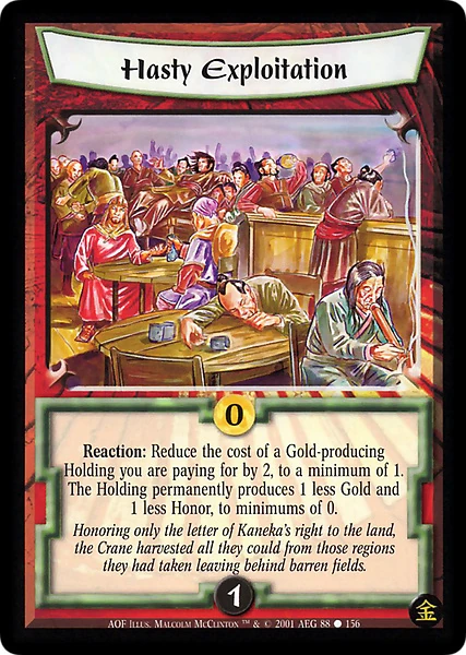 Hasty Exploitation/card | L5r: Legend of the Five Rings Wiki | Fandom