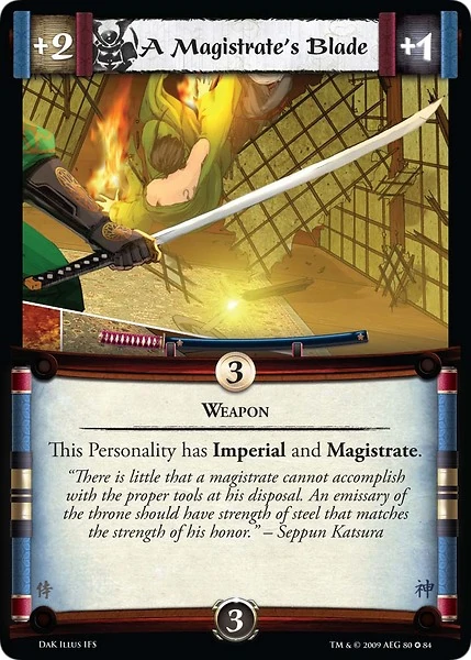 A Magistrate's Blade/card | L5r: Legend of the Five Rings Wiki | Fandom