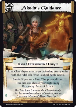 Akodo's Guidance Exp/card | L5r: Legend of the Five Rings Wiki | Fandom