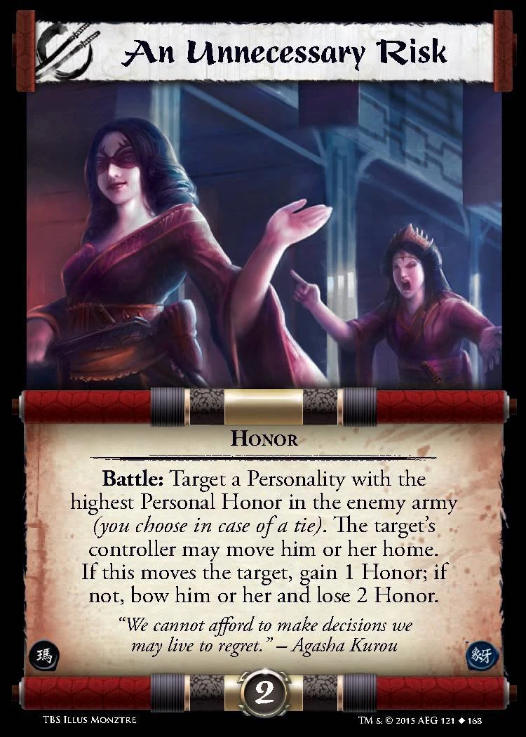 An Unnecesary Risk/card | L5r: Legend of the Five Rings Wiki | Fandom