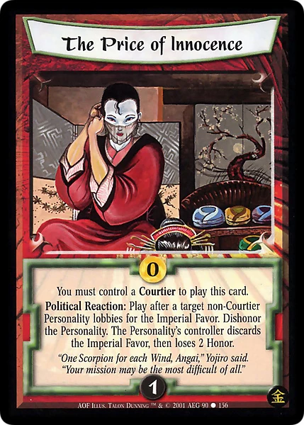 The Price of Innocence/card | L5r: Legend of the Five Rings Wiki | Fandom