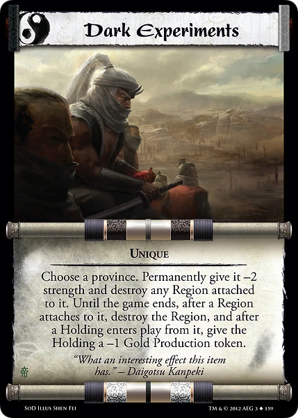 Dark Experiments/card | L5r: Legend of the Five Rings Wiki | Fandom