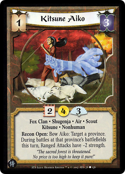 Kitsune Aikocard L5r Legend Of The Five Rings Wiki Fandom