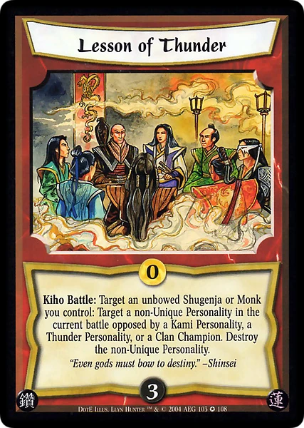 Lesson of Thunder/card | L5r: Legend of the Five Rings Wiki | Fandom