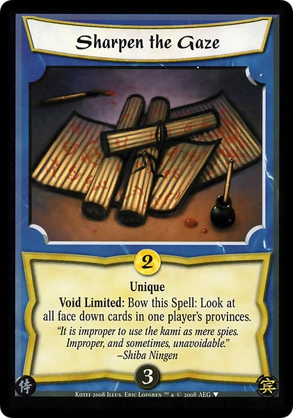 Sharpen the Gaze/card | L5r: Legend of the Five Rings Wiki | Fandom