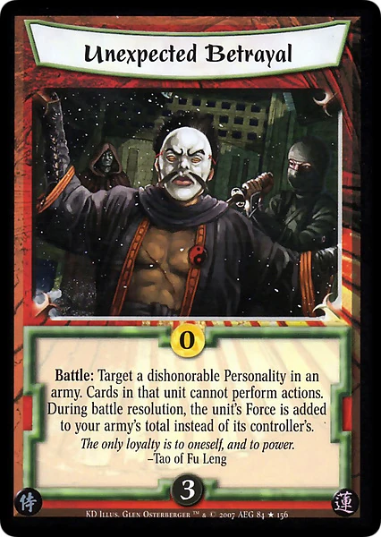Unexpected Betrayal/card | L5r: Legend of the Five Rings Wiki | Fandom