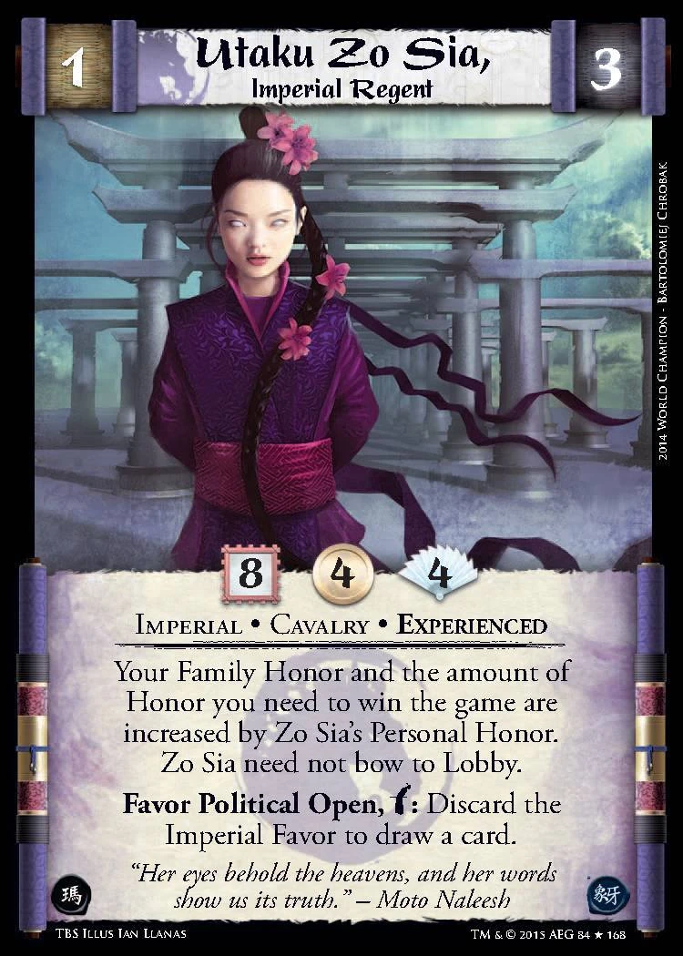 Utaku Zo Sia, Imperial Regent/card | L5r: Legend of the Five Rings Wiki | Fandom