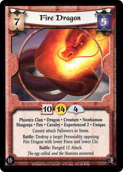 Fire Dragon Exp2/card | L5r: Legend of the Five Rings Wiki | Fandom
