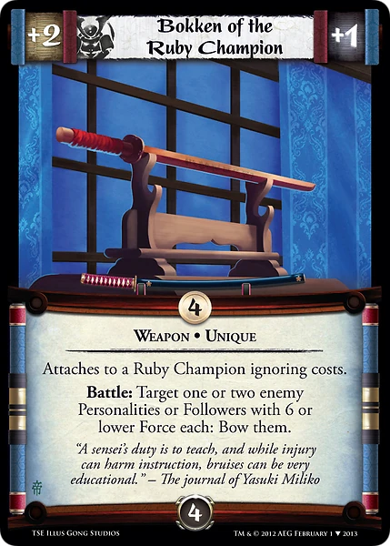 Bokken of the Ruby Champion/card | L5r: Legend of the Five Rings Wiki ...