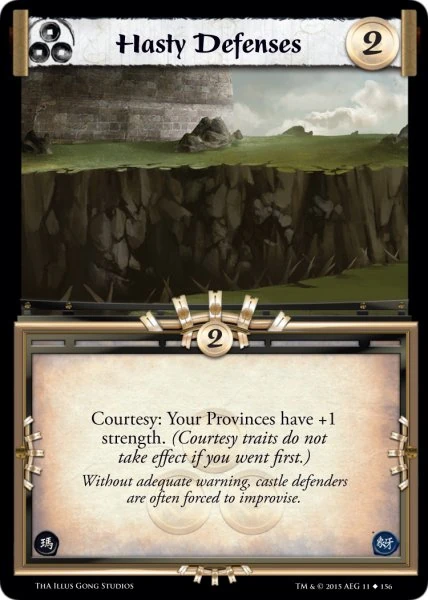 Hasty Defenses/card | L5r: Legend of the Five Rings Wiki | Fandom