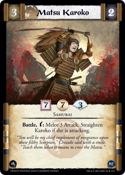 Matsu Karokocard L5r Legend Of The Five Rings Wiki Fandom