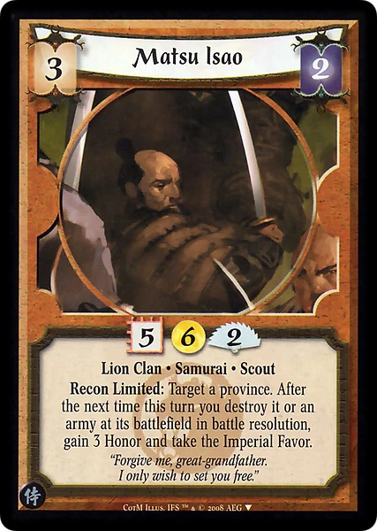 Matsu Isao/card | L5r: Legend of the Five Rings Wiki | Fandom