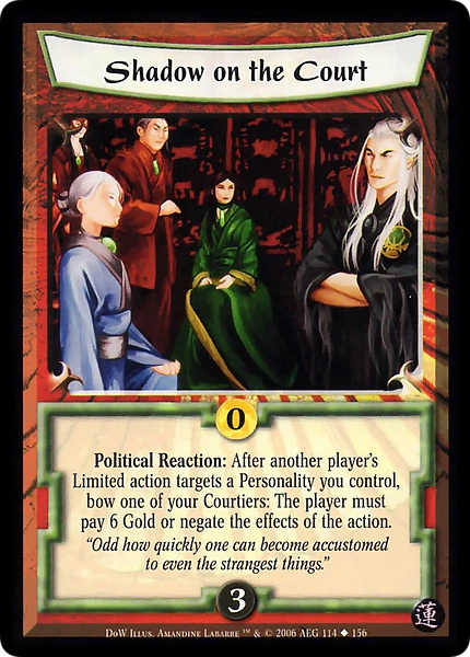 Shadow on the Court/card | L5r: Legend of the Five Rings Wiki | Fandom