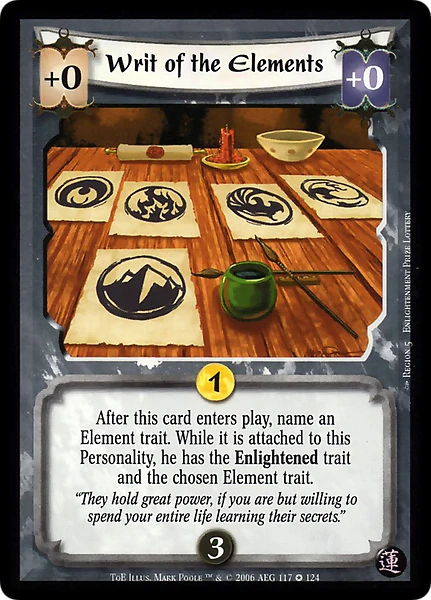 Writ of the Elements/card | L5r: Legend of the Five Rings Wiki | Fandom