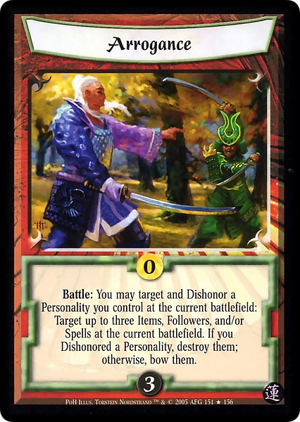 Arrogance/card | L5r: Legend of the Five Rings Wiki | Fandom