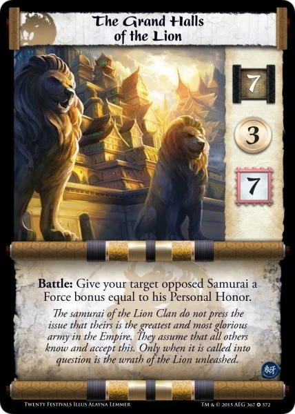 The Grand Halls of the Lion/card | L5r: Legend of the Five Rings Wiki | Fandom