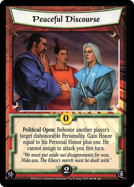 Peaceful Discourse/card | L5r: Legend of the Five Rings Wiki | Fandom