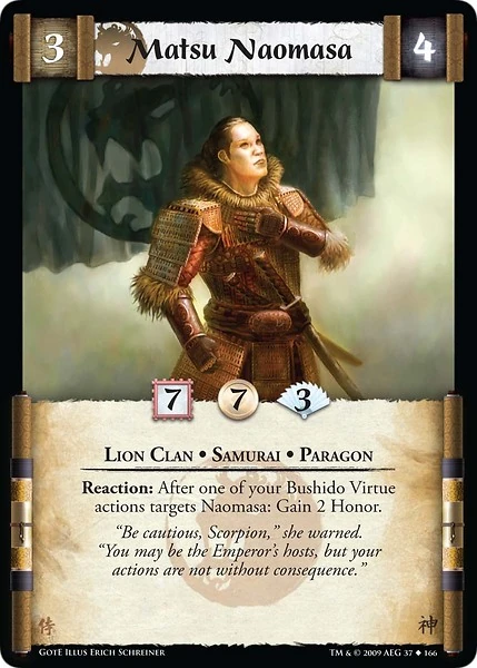 Matsu Naomasa/card | L5r: Legend of the Five Rings Wiki | Fandom