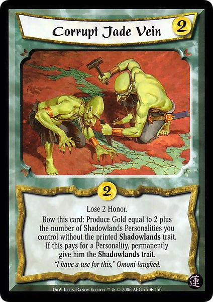 Corrupt Jade Vein/card | L5r: Legend of the Five Rings Wiki | Fandom