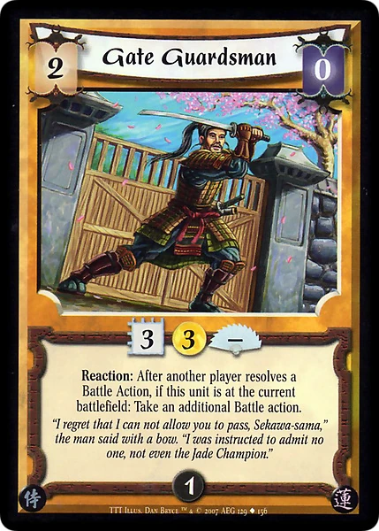 Gate Guardsman/card | L5r: Legend of the Five Rings Wiki | Fandom