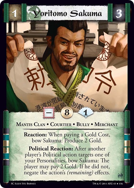 Yoritomo Sakumacard L5r Legend Of The Five Rings Wiki Fandom