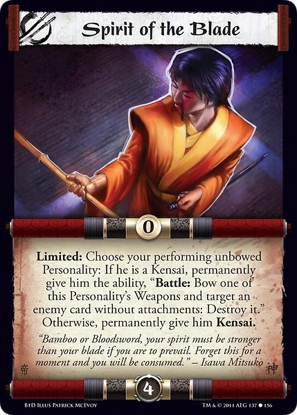Spirit of the Blade/card | L5r: Legend of the Five Rings Wiki | Fandom