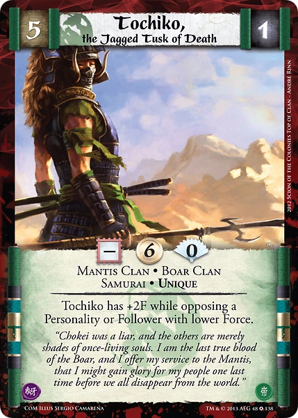 Tochiko, the Jagged Tusk of Death/card | L5r: Legend of the Five Rings ...