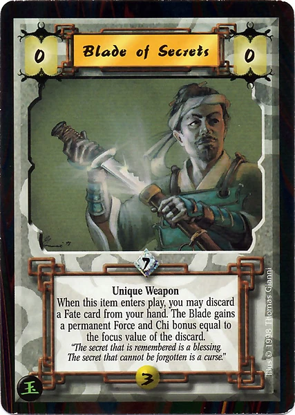 Blade of Secrets/card | L5r: Legend of the Five Rings Wiki | Fandom