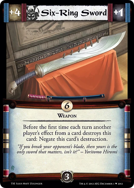 Six-Ring Sword/card | L5r: Legend of the Five Rings Wiki | Fandom