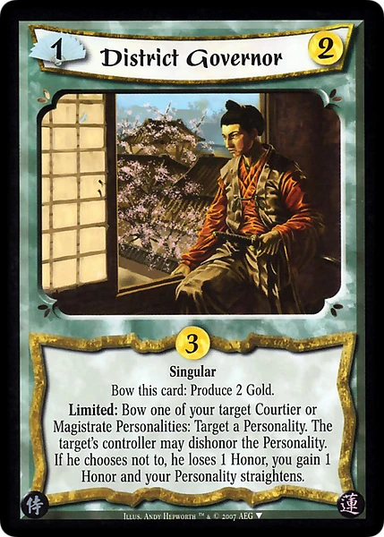 District Governor/card | L5r: Legend of the Five Rings Wiki | Fandom