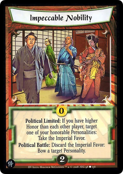 Impeccable Nobility/card | L5r: Legend of the Five Rings Wiki | Fandom