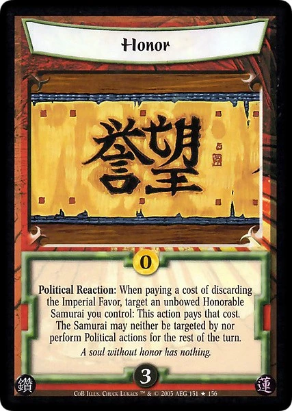 Honor/card | L5r: Legend of the Five Rings Wiki | Fandom