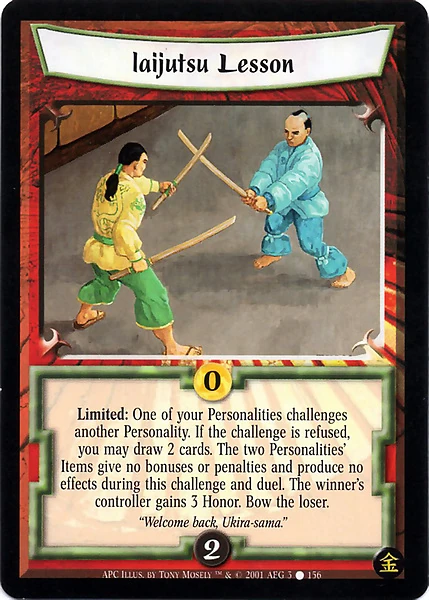 Iaijutsu Lesson/card | L5r: Legend of the Five Rings Wiki | Fandom
